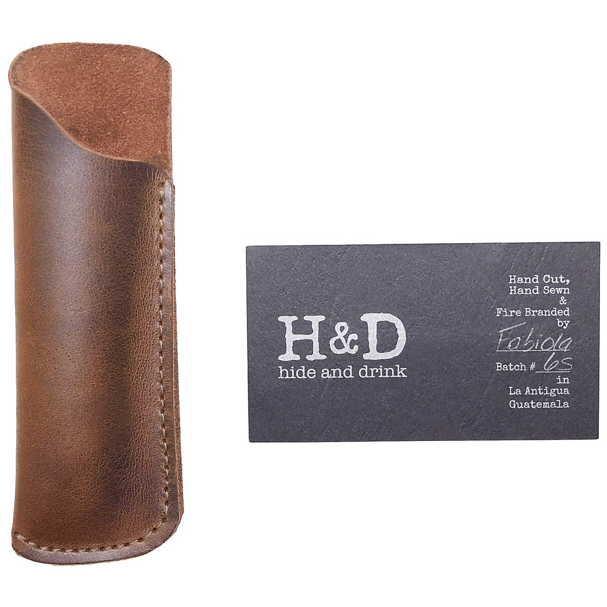 Hide & Drink, Rustic Comb Case (Comb NOT Included), Protector Holster, Stylish Sleeve, Personal Care, Barber Accessories, Full Grain Leather, Handmade, Bourbon Brown