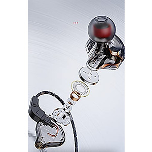 Skmisk 3.5mm Earphone Wired Headphone Noise Cancelling in-Ear Earbuds with Microphone - Red