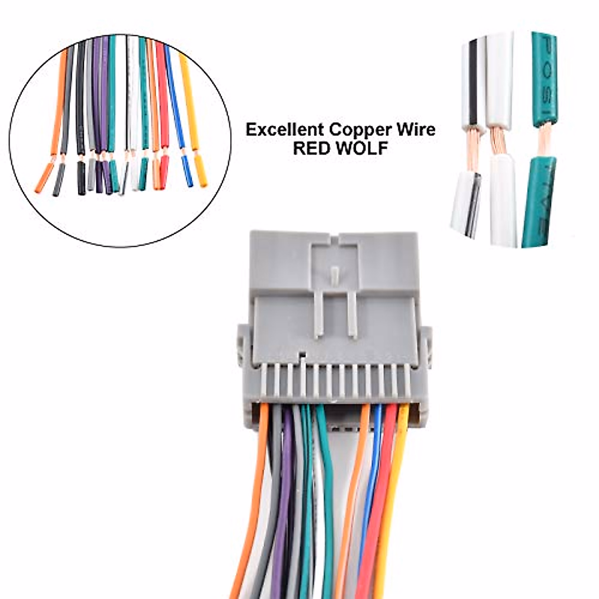 RED WOLF Car Stereo Radio Wiring Harness Connector Adapter Compatible with Select Buick CX Cadillac Escalade Pontiac Isuzu 2000-2010 Install Aftermarket CD Player Receiver