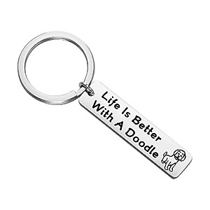 FEELMEM Dog Lover Gifts Life Is Better with A DoodleKeychain Gift for Dog Mom Doodle Mama Jewelry Doodle Owner Gifts (Doodle)