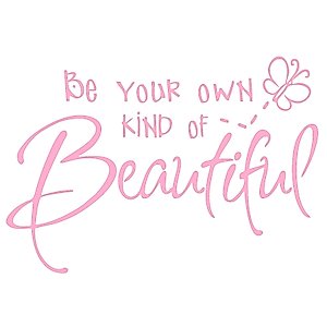 Be Your Own Kind of Beautiful Wall Stickers Quote, CUNYA DIY Vinyl Butterfly Decal Wallpaper Wall Decor for Bedroom Teen Girl Home Decoration (Pink)