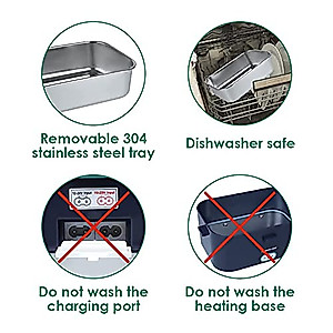 SYFTANT1MU Electric Lunch Box- 110V/12V/24V Portable Food Heater for Car/Office/School, 1.8L Stainless Steel Removable Container, Spoon and Carry Bag,60W Lunch Box