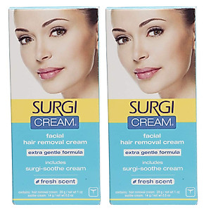 Surgi Facial Hair Removal Cream, Extra Gentle 1 oz x 2 pack