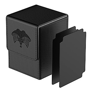 Bheddi Card Deck Box compatible with YGO Cards, Card Holder Cases with 2 Dividers per Holder, Large Size Fit 110 Cards (Exodia) (Black)