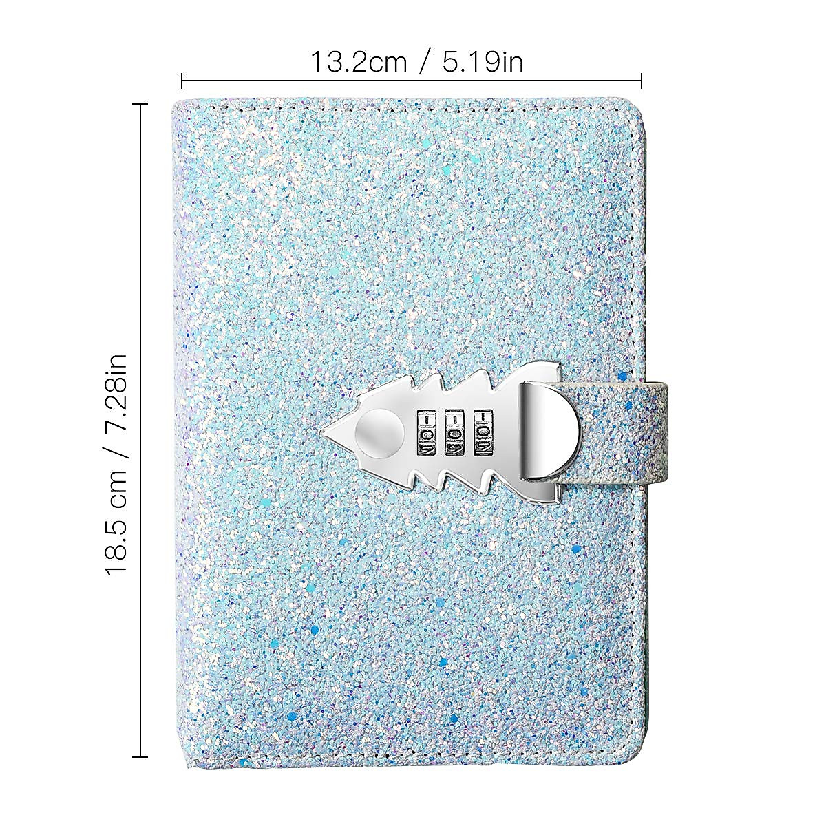 ARRLSDB Digital Password Journal Combination Lock Diary Locking A6 Refillable Leather Journal (White)