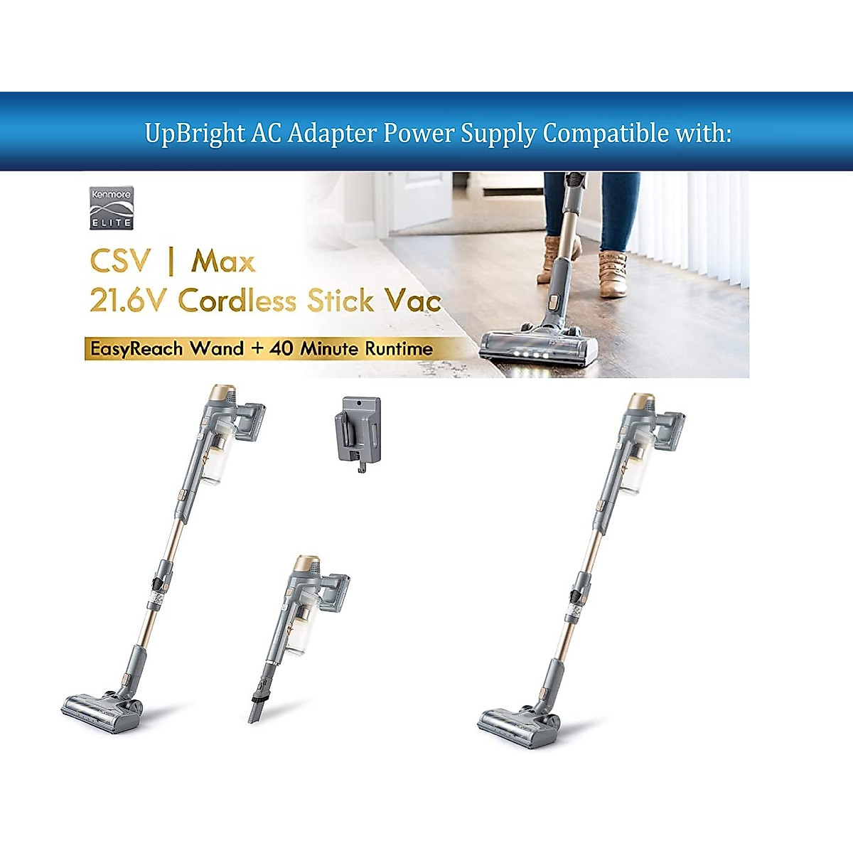 UpBright 25.6V AC/DC Adapter Compatible with Kenmore DS4015 DS4020 DS4030 DS4065 DS4090 DS4095 21.6V Li-ion Battery CSV Go XL Max Elite Cordless Stick Vacuum 561051105 YINLI YLS0241A-T256080 Charger