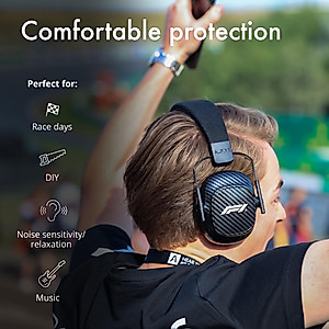 Alpine Racing Pro Earmuff F1® - Earmuffs for Adults - 22 dB - ANSI Certified - Premium Noise Protection for Race Events - High End Carbon - Noise Reduction Headphones - Light-Weight Design
