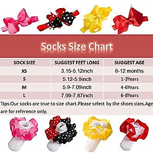 WBZOTSS 3 Pairs Ruffle Lace Barbie Socks, Double Turn Cuff Princess Dress Socks for Newborn/Infant/Toddler/Little Baby Girls