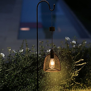 Solar Hanging Lantern, Outdoor Waterproof Solar Chandelier Pendant Lamp Lights Metal Hanging Lighting Decor for Bar Patio Yard Garden Porch Indoor Home (Solar Powered Auto On/Off )