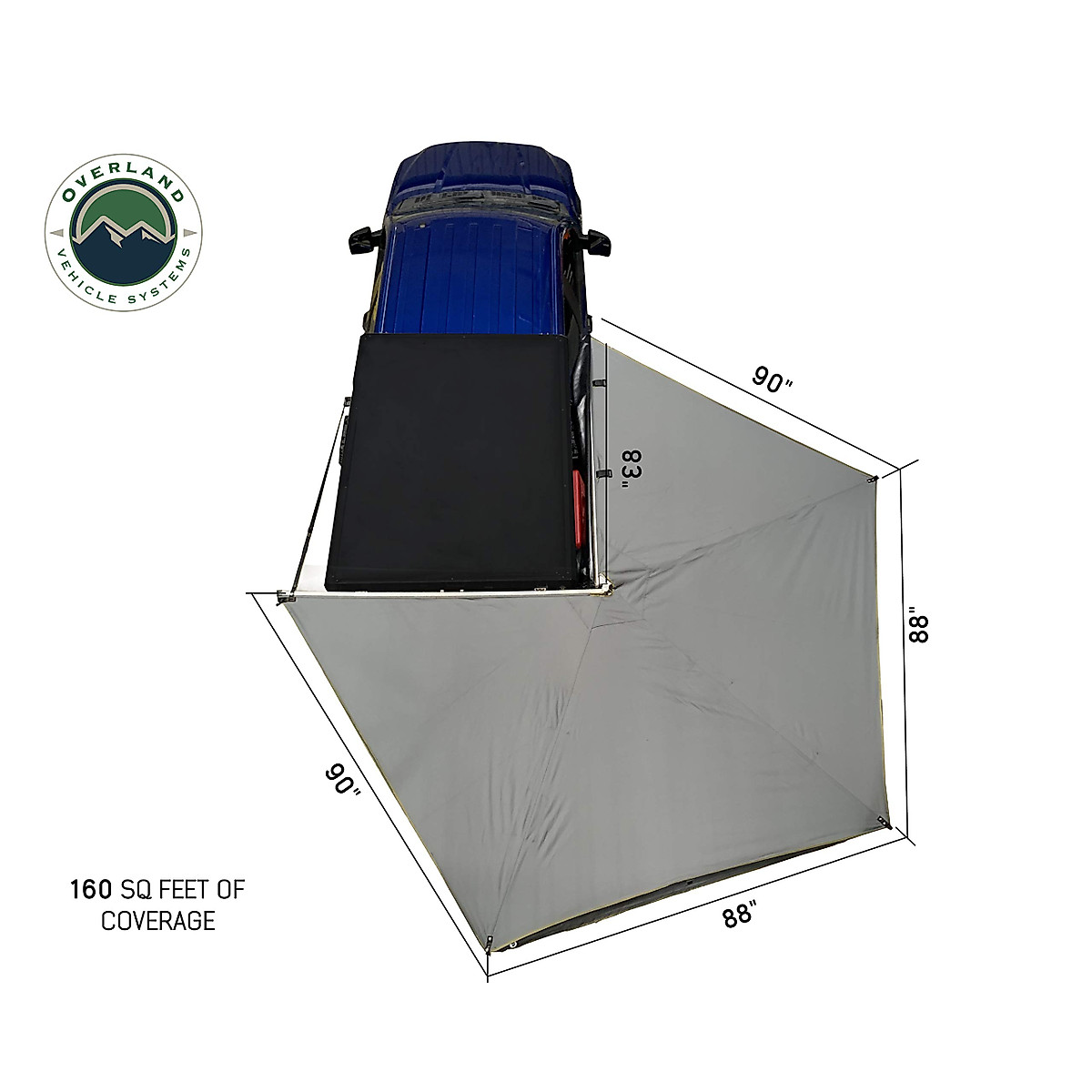 Nomadic 270 LT Awning - Passenger Side - Dark Gray Cover with Black Cover Universal