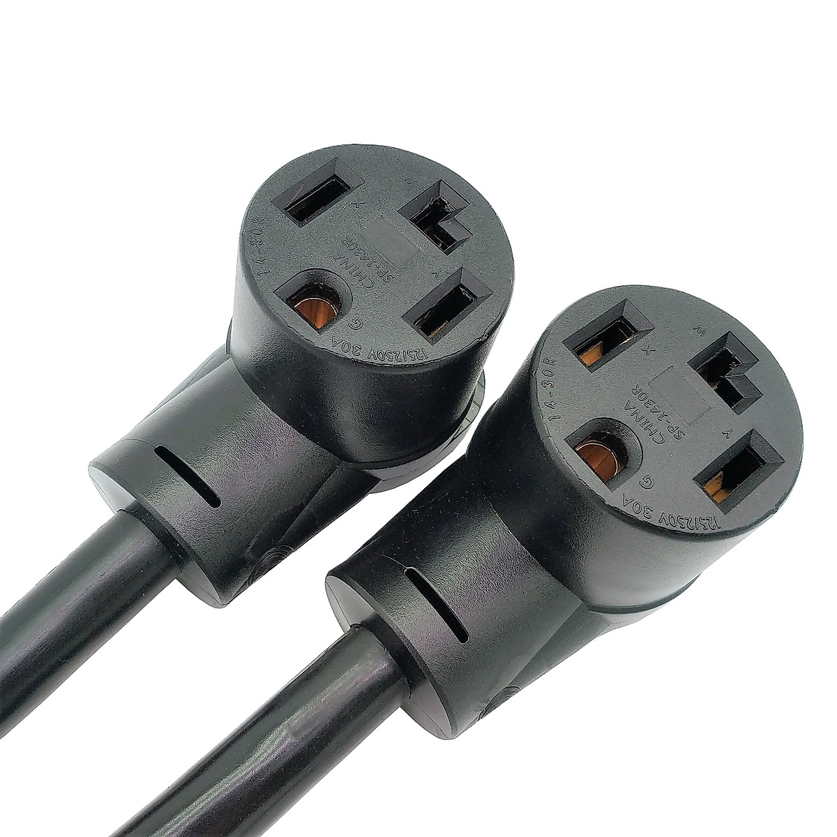 Parkworld NEMA 14-30 Splitter, 240V Splitter Dryer 14-30P Male Plug to (2) 14-30R Female Receptacle, Dryer 4-Prong 30 AMP 14-30 Dryer Y Adapter Cord (12FT)