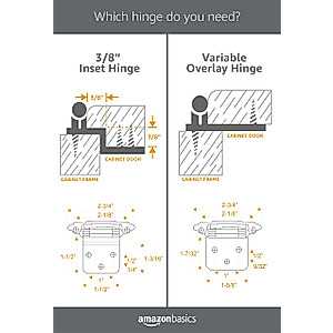 Amazon Basics 3/8 Inch Kitchen Inset Cabinet Door Hinge, Self-Closing, 1 Pair, Oil Rubbed Bronze, 10-Pack