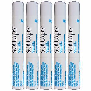 Softlips Lip Balm Protectant SPF 20, Vanilla (Pack of 5)