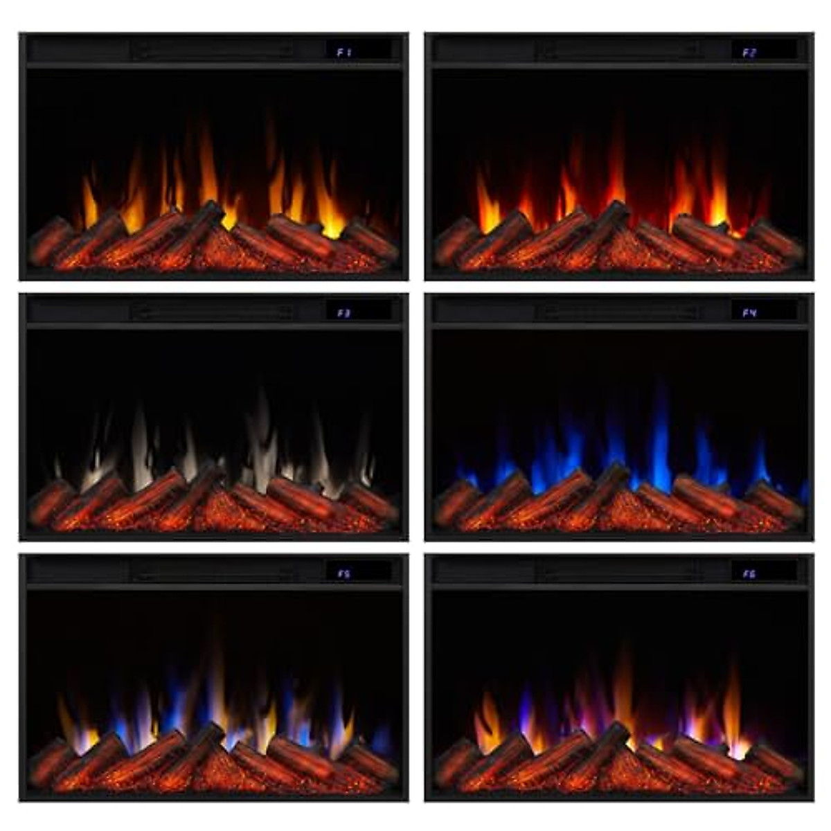 Real Flame Crawford Slim Indoor Electric Fireplace, Black, Free-Standing with Real Wood Mantel Finish - 6 Flame Colors, Adjustable Thermostat, 120V, 1400W, 5100 BTUs