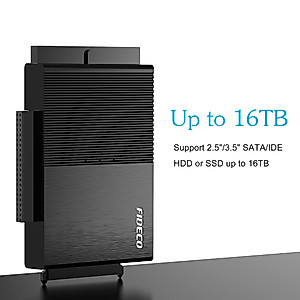 FIDECO USB 3.0 to SATA or IDE Adapter, Hard Drive Adapter Cable Universal for 2.5/3.5 inch SATA HDD/SSD & IDE HDD with 12V Power Adapter