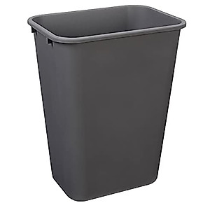 Amazon Basics - Rectangular Commercial Office Wastebasket, 10 gallons (Pack of 1), Grey (Previously AmazonCommercial brand)