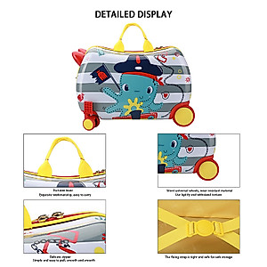 LemoHome Kids ride-on Suitcase carry-on luggage for kids,Travel Suitcase Toddler Luggage With Wheels,Hard Luggage for Women and Men (Multi-colored)