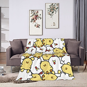 Chicken Blanket, Cute Cartoon Hen Super Soft Warm Bedding Bed Throw Blankets Girls Boys Gifts for Couch Bedroom Sofa Office, All Season Cozy Flannel Plush Blanket for Kids Adults, 50"X40"
