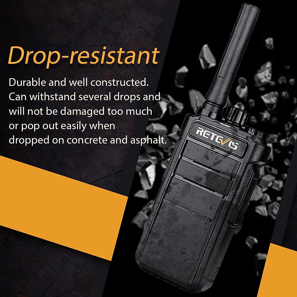 Retevis RB26 Walkie Talkies with Earpiece and Mic Set,GMRS Radio,Two Way Radio Long Range,2000mAh Battery,USB-C,Six Way Multi-Unit Charger,High Power 2 Way Radio for Construction Manufacture (6 Pack)