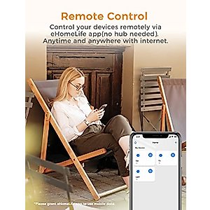 Smart Plug 4 Pack, Refoss Smart WiFi Outlet Works with Apple HomeKit, Alexa, Google Assistant, Siri, Timer & APP Remote Control, 15A