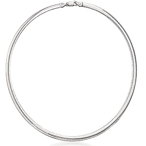 Savlano 925 Sterling Silver 6MM Italian Solid Flat Omega Chain Necklace for Women - Made in Italy Comes With a Gift Box (16)