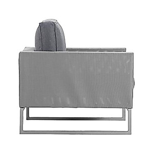 Elle Decor Tropez Mesh Outdoor Patio Furniture Collection with Metal Frame Arm Chair, Gray