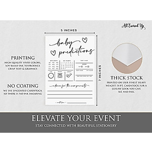 50 Baby Shower Game Large Picture Predictions and Advice Cards, New Mom & Dad Card or Mommy & Daddy to Be, Girl or Boy Babies New Parent Message Advice Book Fun Gender Neutral Party (50-Cards)