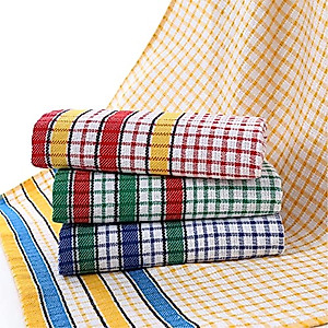 Gentlife Large Kitchen Dish Towels, 16 Inch x 26 Inch Bulk Absorbent Cotton Kitchen Towels Super Soft Dish Cloths, 4 Pack Bright Colorful Tea Towels Bar Towels for Washing Drying Dishes and Household