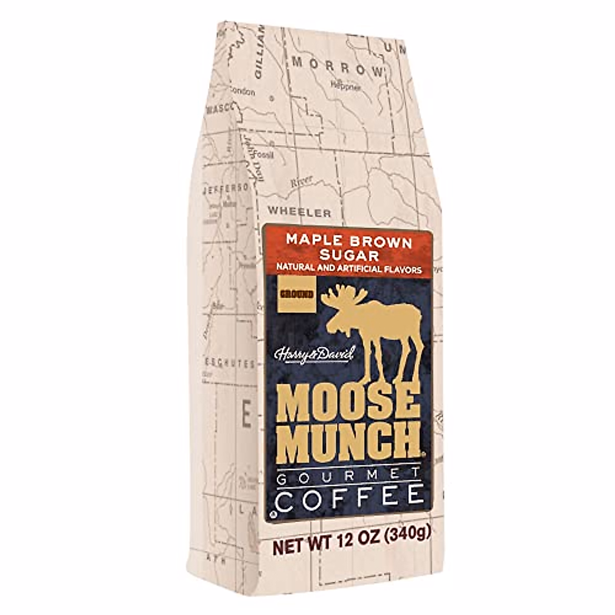 Moose Munch Gourmet Ground Coffee by Harry & David, 12 oz bag (Maple Brown Sugar)