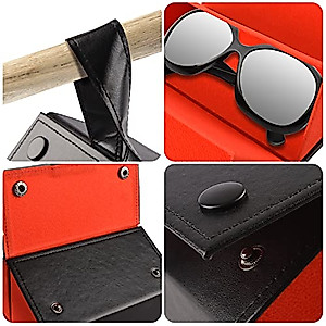 SZYMWS Sunglasses Case Organizer 5 Slot Travel Glasses Case Multiple Sunglasses Holder Organizer Eyeglasses Storage Box (Black+Red)