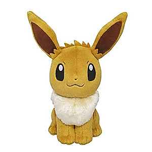 Sanei Pokemon All Star Series Eevee Stuffed Plush, 8", Brown (PP07)