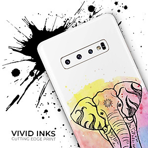 DesignSkinz Sacred Elephant Watercolor Protective Vinyl Decal Wrap Skin Cover Compatible with The Samsung Galaxy S20 (Screen Trim & Back Glass Skin)