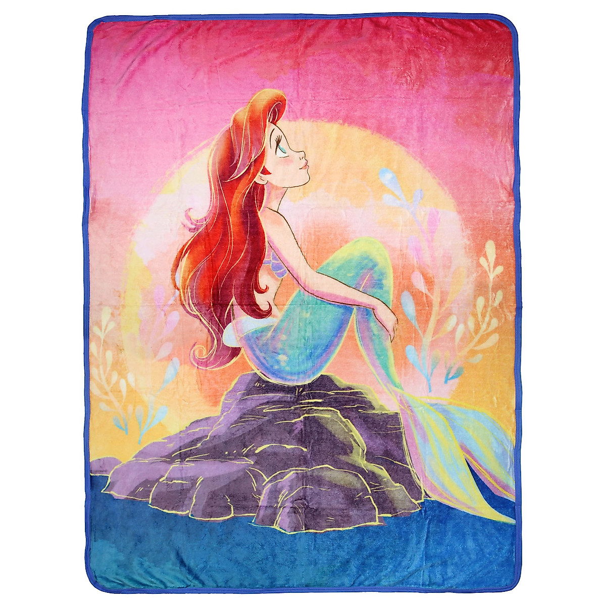Disney The Little Mermaid Ariel Sunset Dreams Princess Throw Blanket 46" x 60" Soft Fleece Throw Blanket for Bed Couch