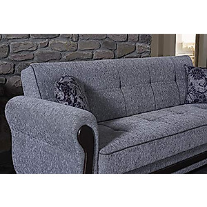 BEYAN Surf Avenue Collection Tufted Large Folding Sofa Sleeper Bed with Storage Space and Includes 2 Pillows, Gray