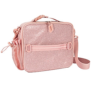 Bentgo® Kids 5-Compartment Lunch Box With Insulated Lunch Bag - (Glitter Edition - Petal Pink)