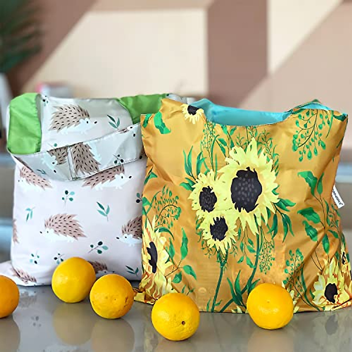 Wrapables AllyBag Collection Reusable Shopping Bag, Sunflowers Harvest