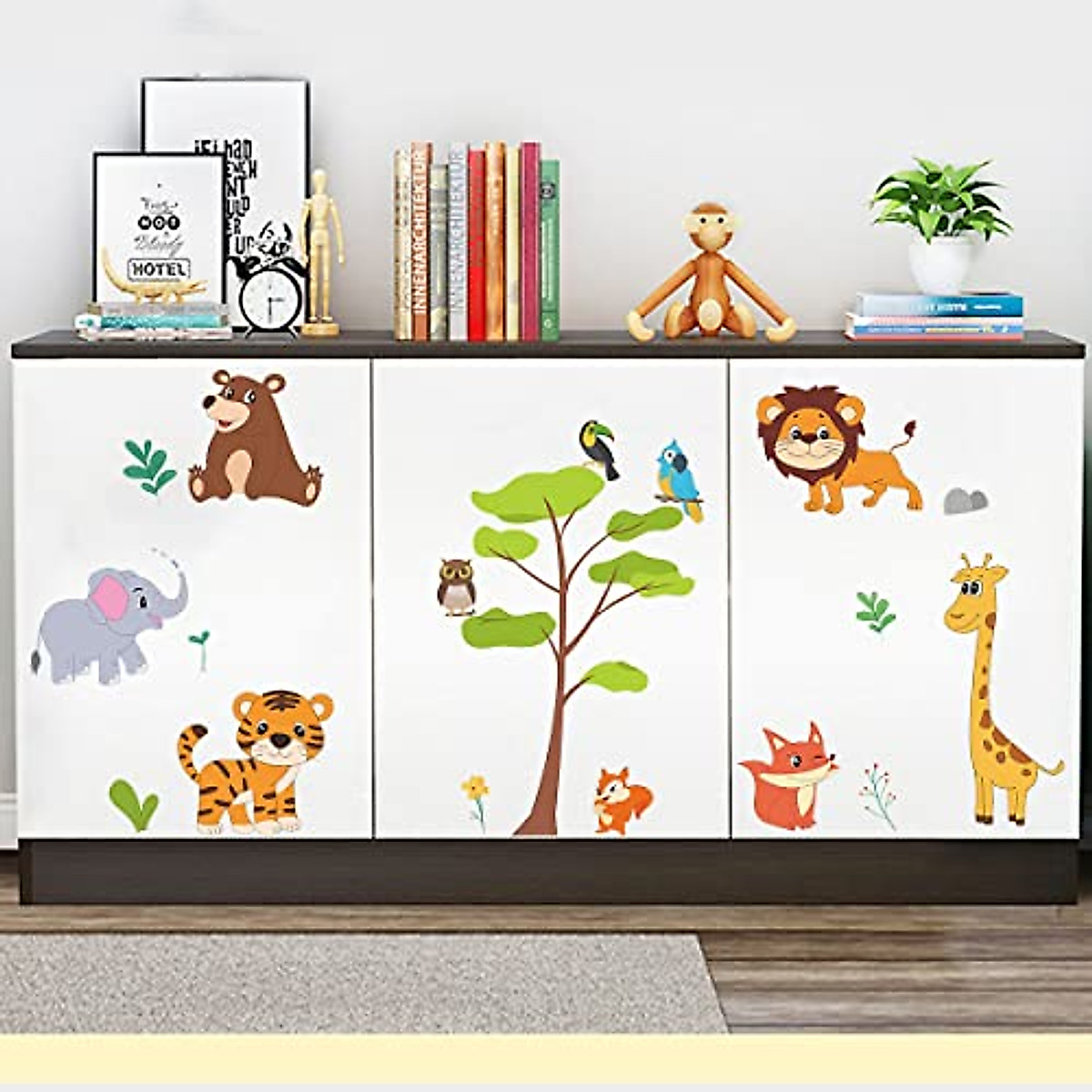 Animals Educational Wall Decals Kids Large,Kids Bedroom Wall Stickers,Peel and Stick Removable Wall Decors for Daycare,Boy Room,Girl Room,Nursery, Baby Room,Bedroom,Playroom.
