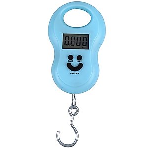 Meichoon Scale for Luggage Weight Electronic Scale Protable, Steelyard 110lb / 50kg for Home Farm Factory Hunting Outdoor with Tare Function C41 Blue