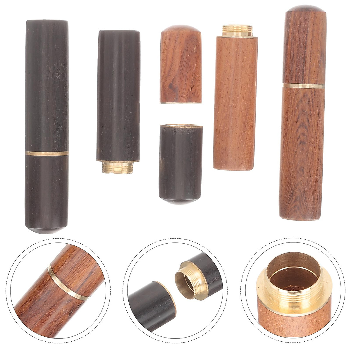 VICASKY 4Pcs Sewing Needles Holder Wood Needle Case Portable Needles Storage Case Wood Pill Bead Box Holder for Store Embroidery Needle Hand Crafts Knitting Tool Toothpick