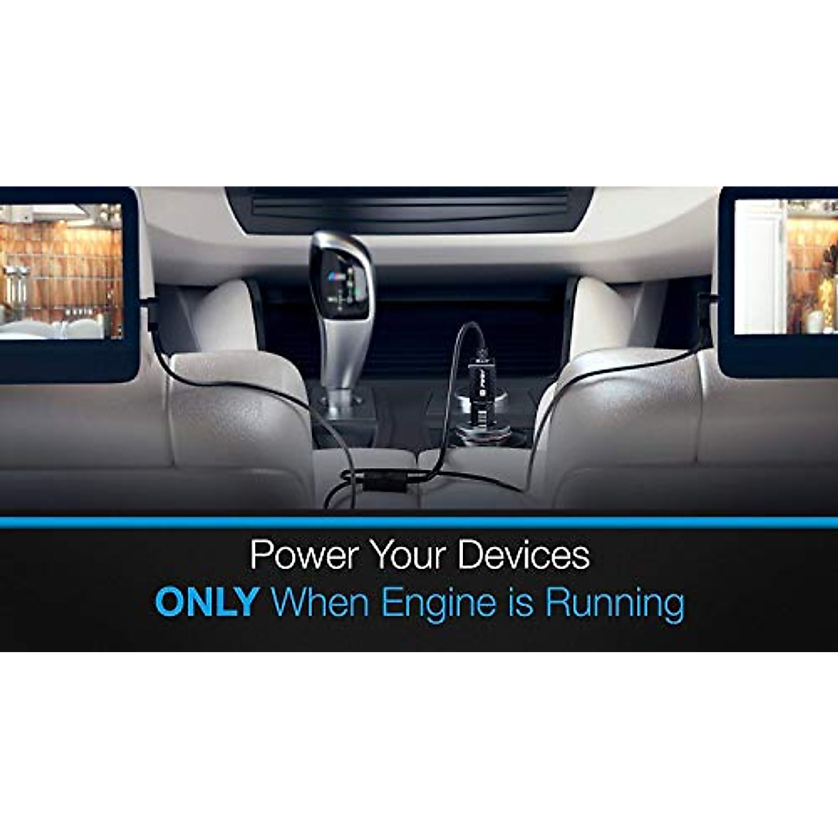 Pwr Extra Long 11 Ft Car Charger for Dual Screen Portable DVD Player Sylvania Philips Insignia Ematic: Ly-02 Ay4133 Ay4197