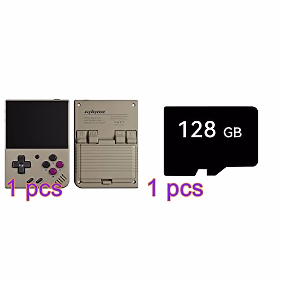 Miyoo Mini Plus Handheld Game Console, 3.5-Inch 128G Retro Arcade Video Gaming Console Handheld Emulators for Adult Kid, Support Wi-Fi, Cortex-A7 Processor, 3000mAh Battery- Grey