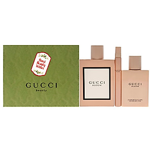 Gucci Bloom 3.3oz EDP Spray, 3.3oz Perfumed Body Lotion, 0.33oz EDP Spray Women 3 Pc Gift Set