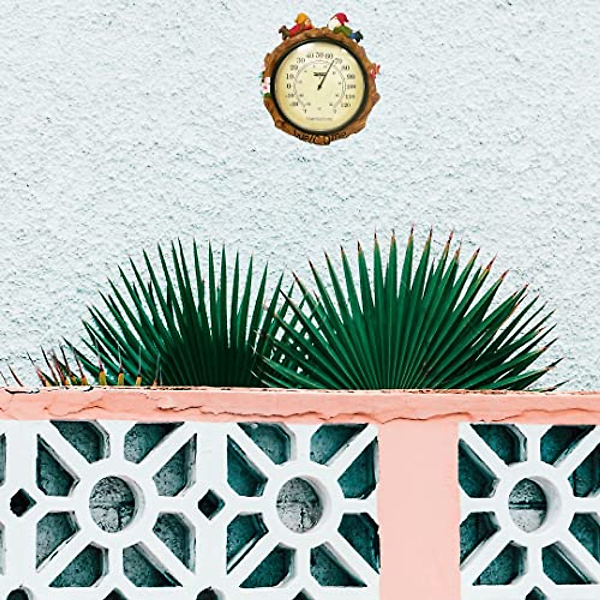 SOBLUING Gnome Weather Thermometer, Resin Couple Gnome Outdoor Indoor Thermometers, No Battery Required Thermometer Welcome Wall Decor for Fence, Garden Yard, Door, Living Room