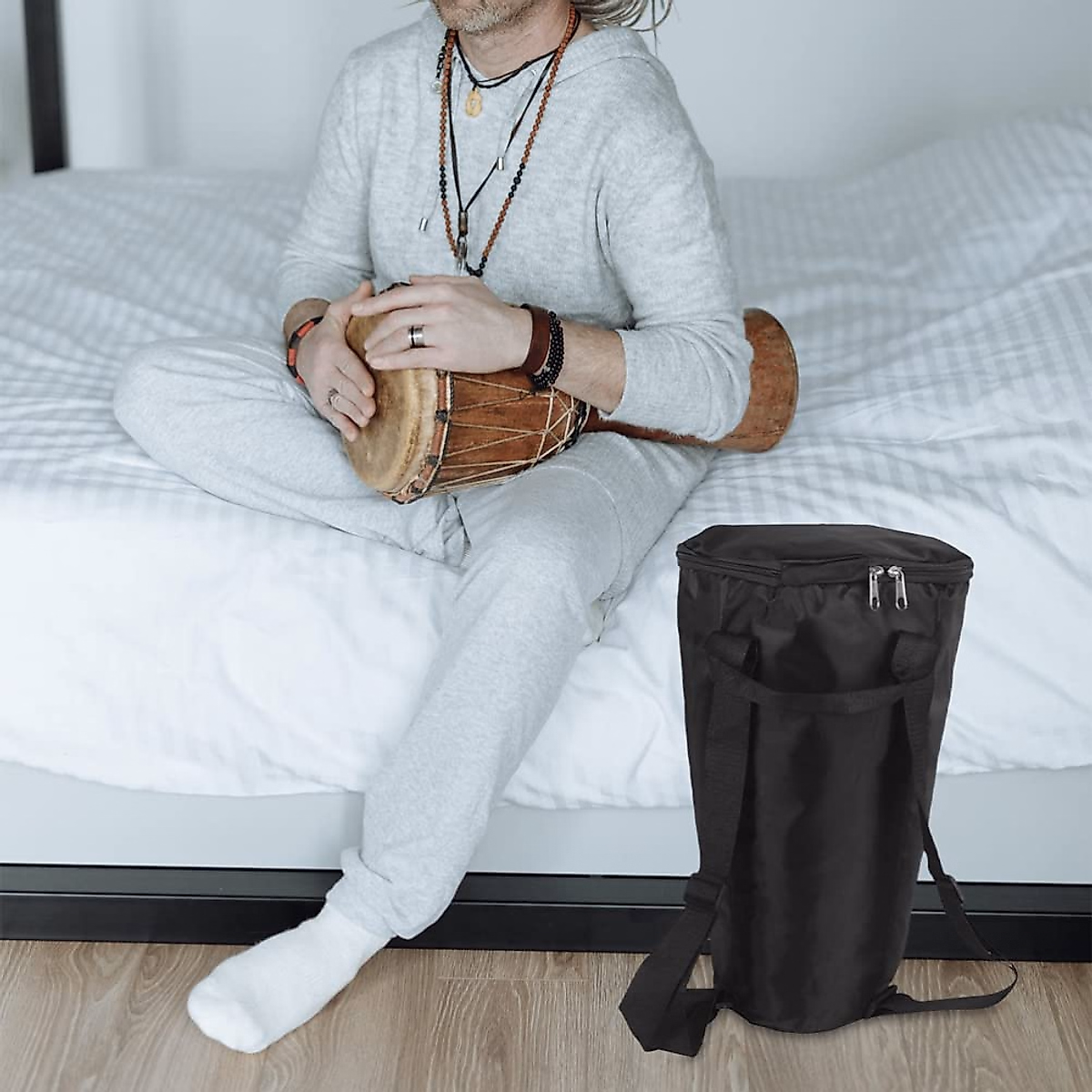 8 Inch African Drum Bag Music Instrument Storage Bag Instrument Backpack Storage Pouch Portable African Drum Bag Instrument Waterproof Backpack Drum Holder Practical Backpack