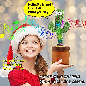 Hongsome Talking Cactus Mimicking Toy,Cactus Baby Toy That Repeat What You Say Singing Dancing,Funny Plush Toy Gifts for Babies Boys Girls Kids