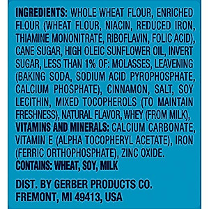 Gerber Snacks for Toddler Animal Crackers, Cinnamon Graham, 6 Ounce Pouch (Pack of 4)
