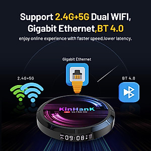 Kinhank Retro Video Game Console Built in 64000+ Games,Super Console X Max Emulator Console,EmuELEC 4.3/Android 9.0/CoreE 3 Systems All in 1,4K HD/AV Output,2.4G+5G Dual WiFi,BT 4.0,Best Gift