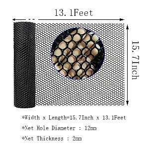 Plastic Gutter Guard Mesh Roof Gutter Protection Screen Roll Leaf Filter Gutter Cover Guard Mesh Protector Roof Leaf Guard No Hooks (0.4m x 4m=(1.3Ft x 13.1Ft), Black)