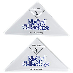 No Curl Collar Polo Shirt Collar Stays 20 Pair Refill Pack: Peel-&-Stick, Temporary