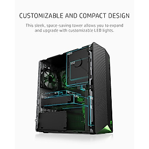 HP Pavilion Gaming PC, AMD Ryzen 5 5600G Processor, 8 GB RAM, 512 GB SSD, Windows 11, Wi-Fi 5 & Bluetooth 4.2 Combo, 9 USB Ports, Pre-Built Gaming PC Tower, Mouse and Keyboard (TG01-2030, 2021)